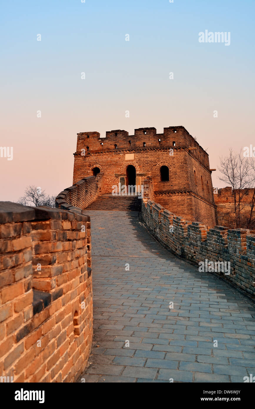 Great Wall sunset over mountains in Beijing, China Stock Photo - Alamy