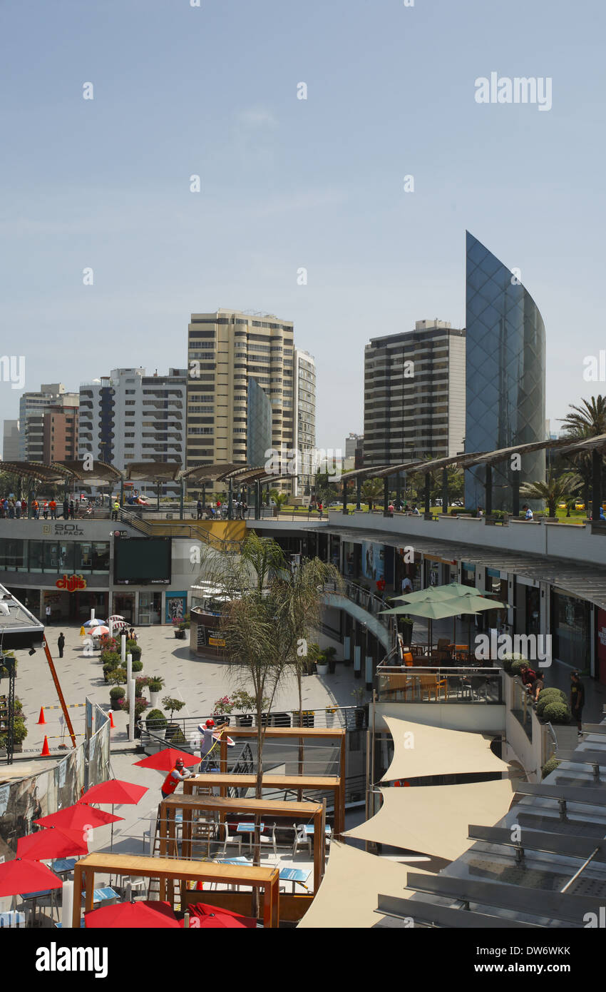 The Larcomar shopping center in the Miraflores district of Lima, Peru ...