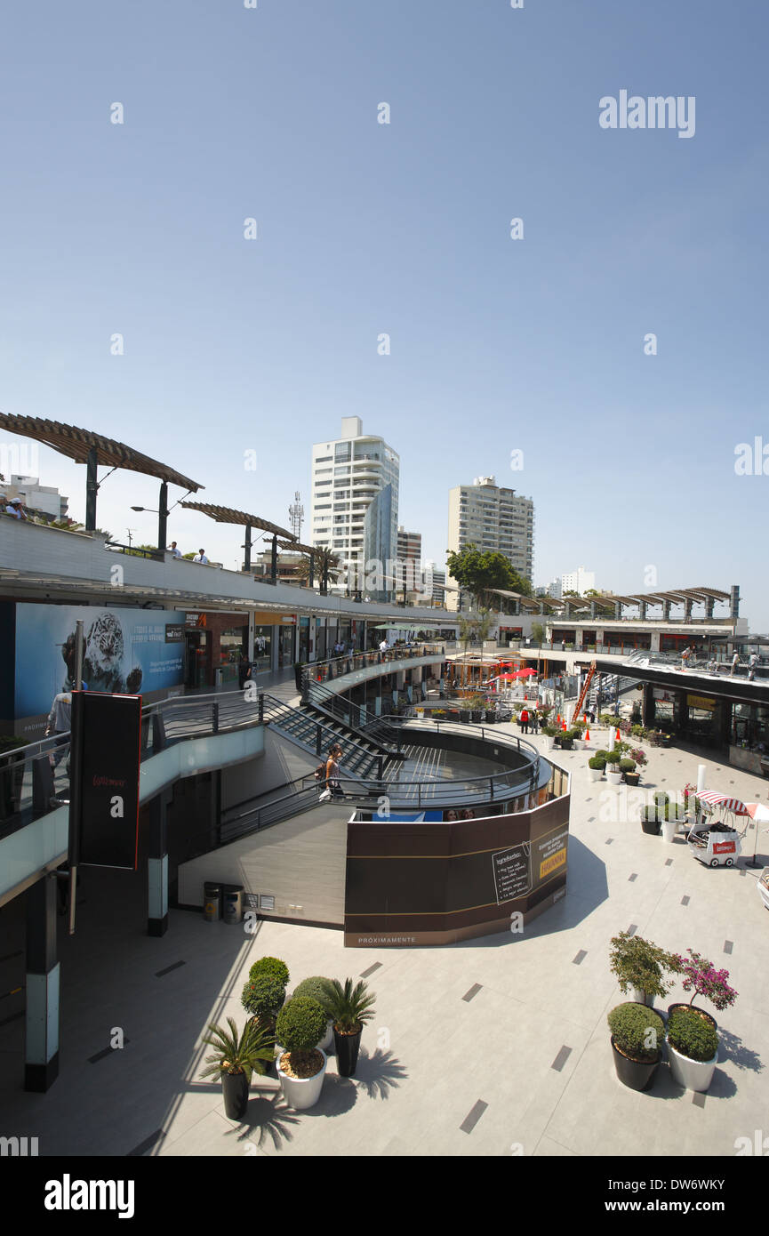 The Larcomar shopping center in the Miraflores district of Lima, Peru ...