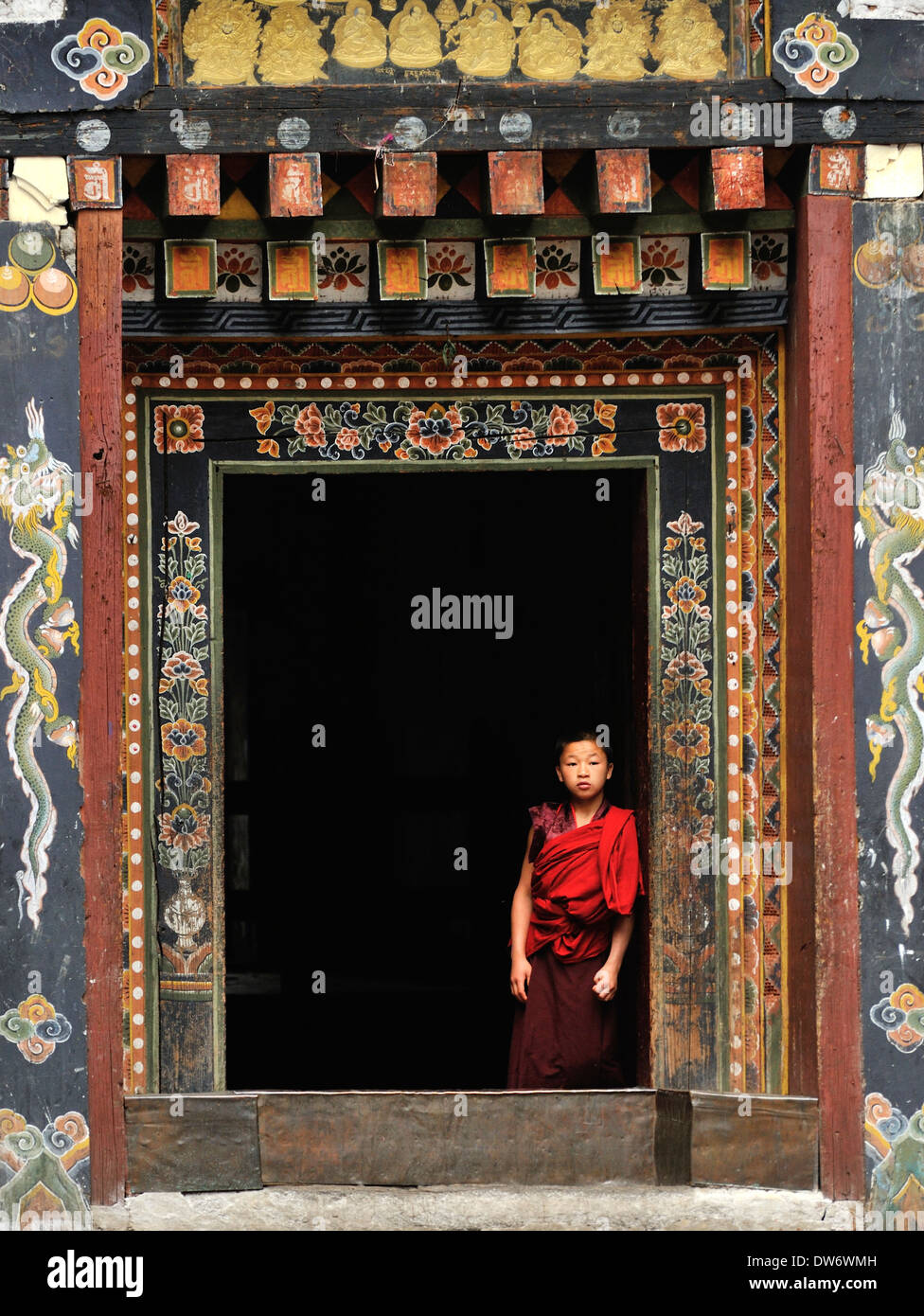 Monk, Trashigang Dzong, Bhutan Stock Photo - Alamy