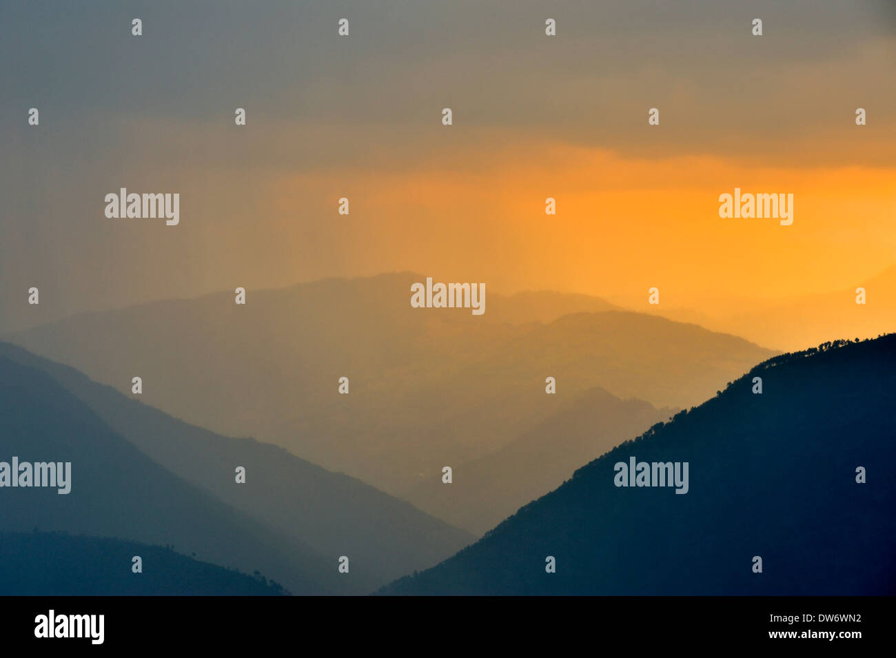 Stormy sunset over the Himalaya, Eastern Bhutan Stock Photo - Alamy