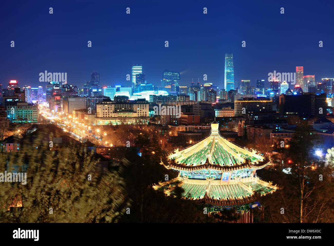 Beijing urban architecture and city skyline at night Stock Photo - Alamy