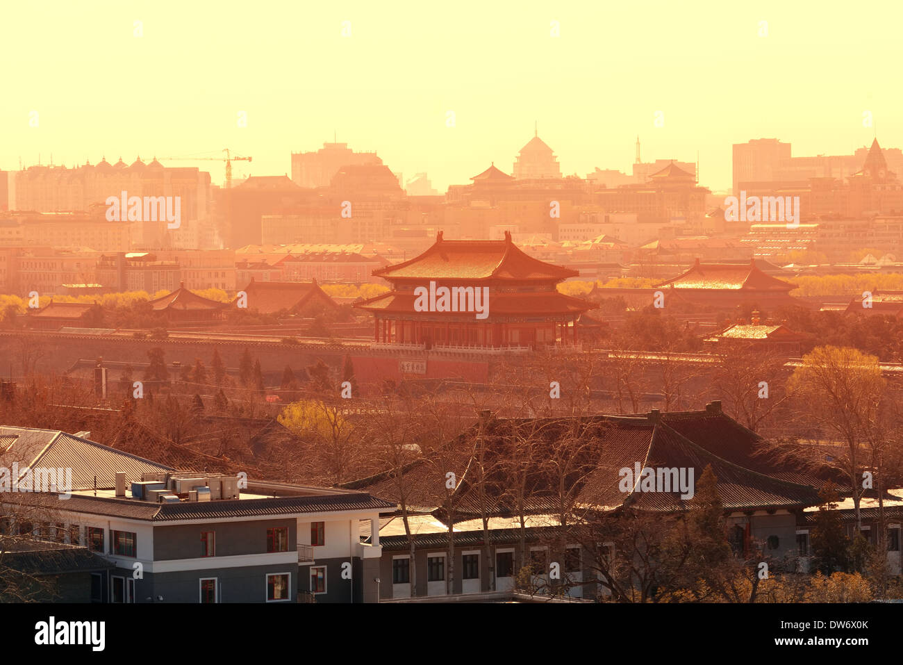 Beijing city sunrise with buildings in the morning Stock Photo - Alamy