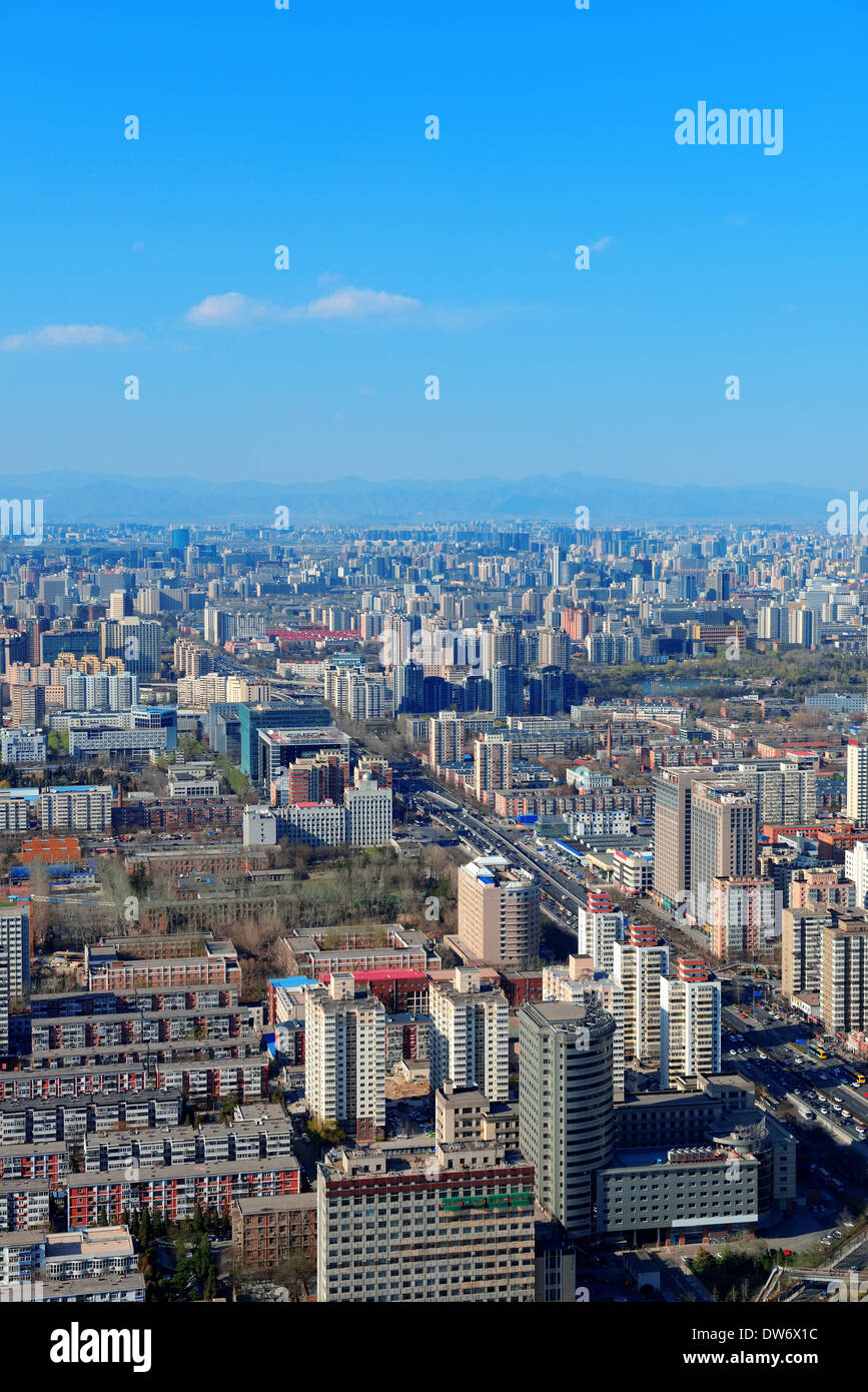 Beijing city aerial view with urban buildings Stock Photo - Alamy