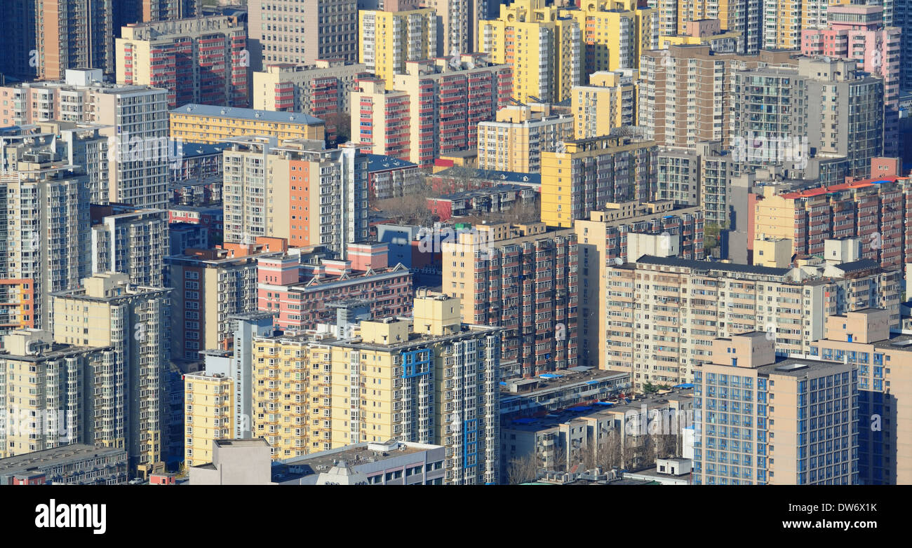 Beijing city aerial view with urban buildings Stock Photo - Alamy