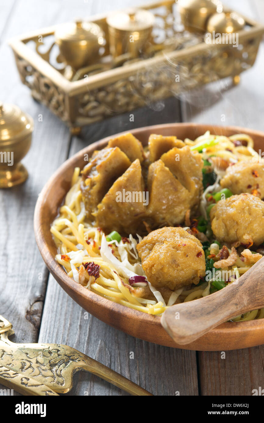 Indonesian meatball noodles or mee bakso, popular Indonesian local food ...