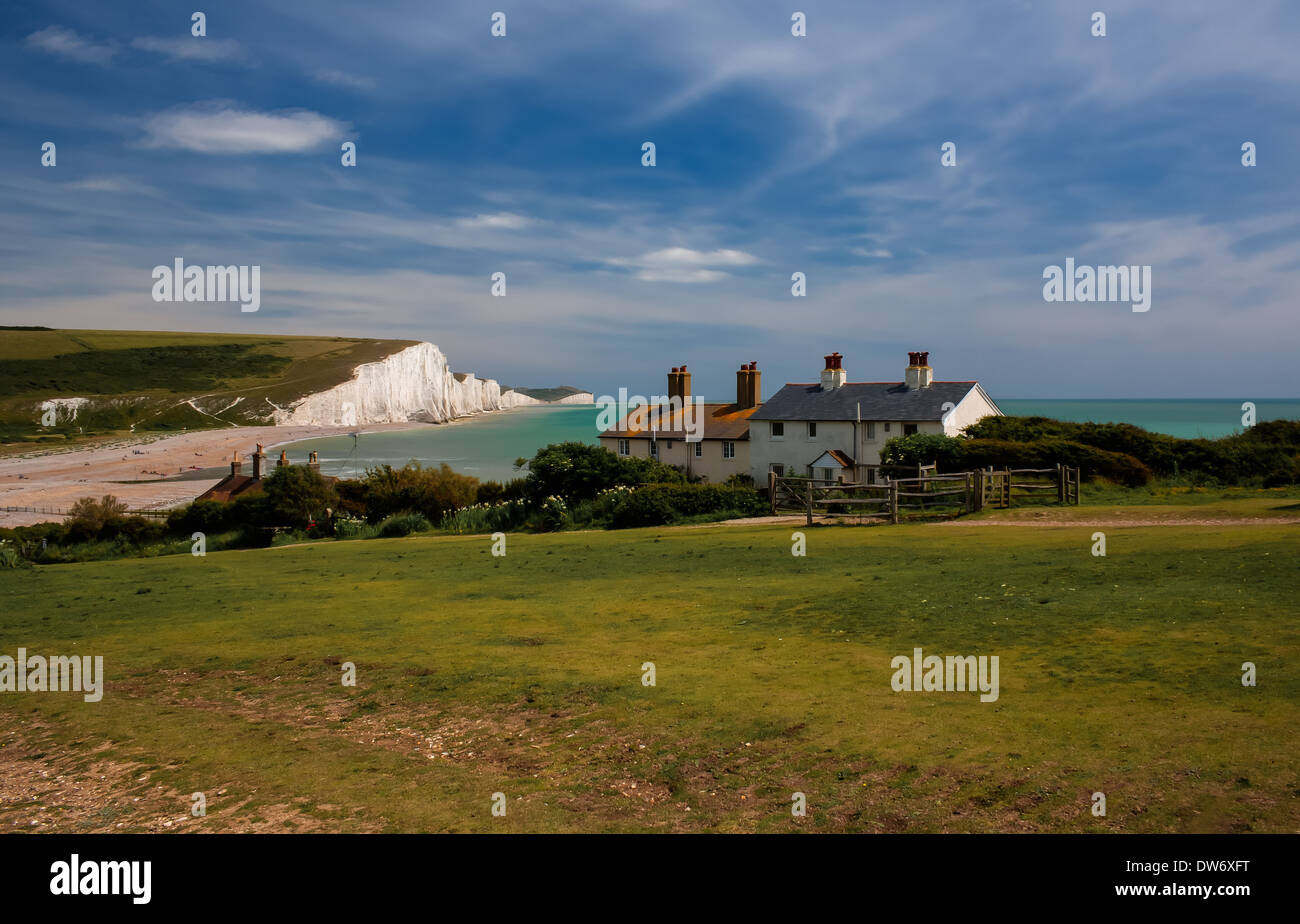 View of the Seven Sisters from Seven Sisters Country park Stock Photo ...