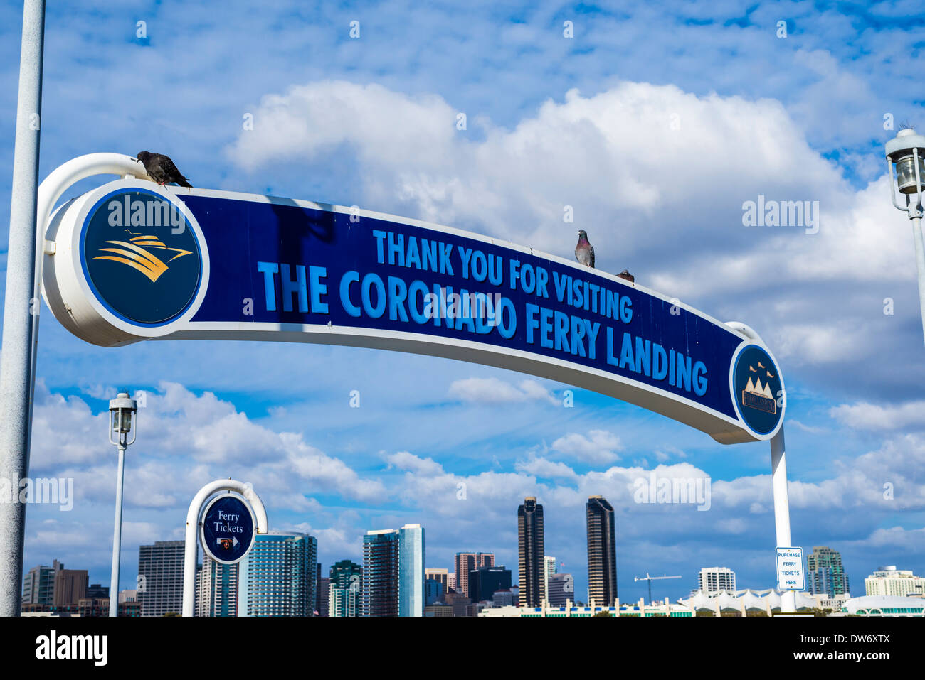The Coronado Ferry Landing sign. Coronado, California, United States ...