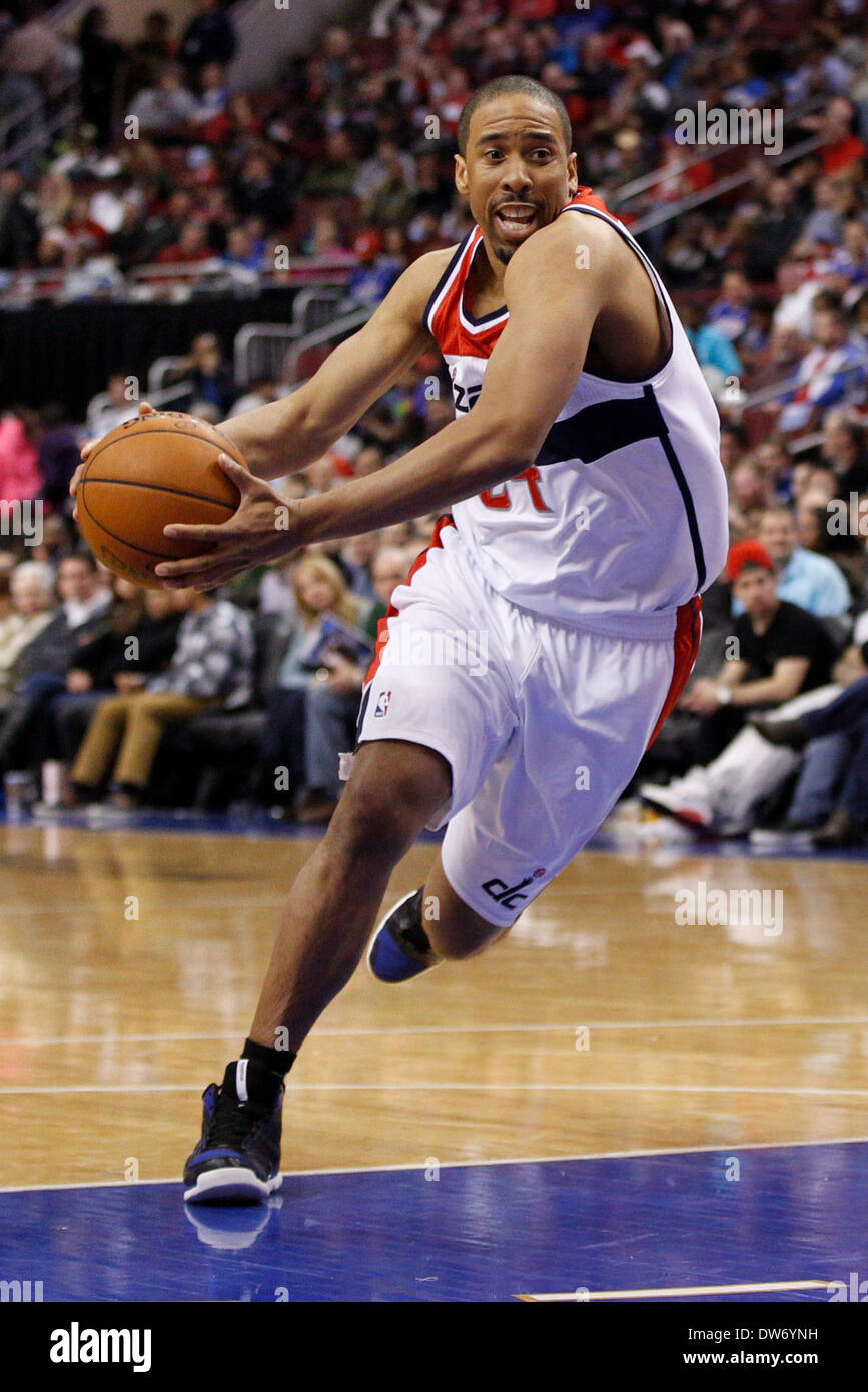 Philadelphia, Pennsylvania, USA. March 1, 2014: Washington Wizards ...
