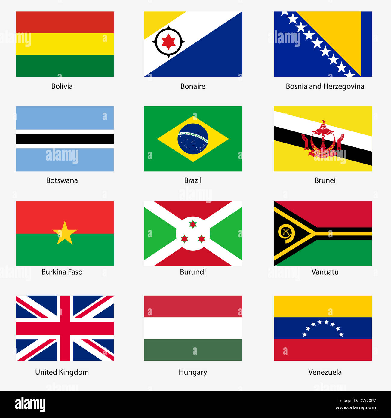 Set Flags of world sovereign states. Vector illustration. Set number 3 ...