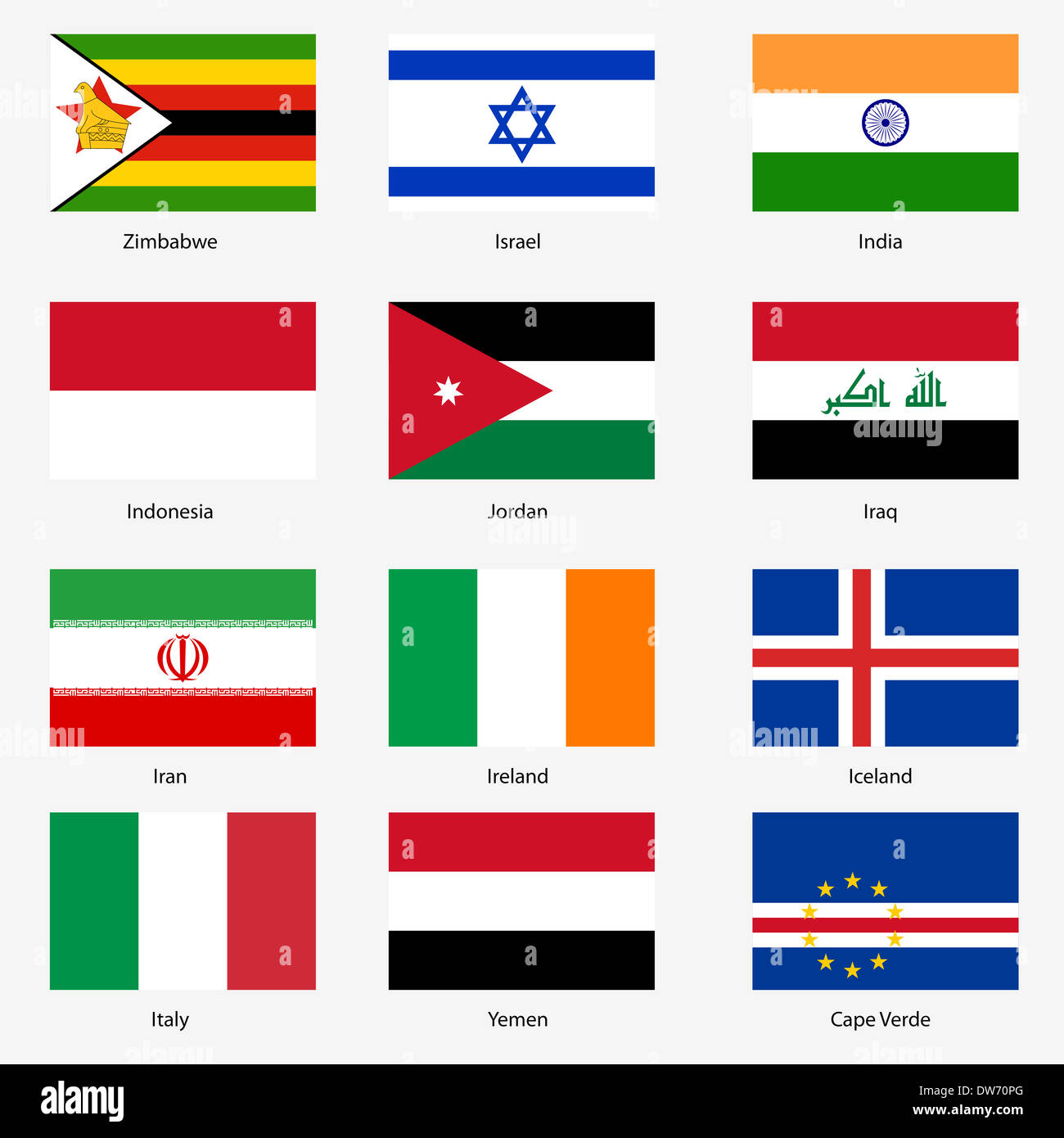 Set Flags of world sovereign states. Vector illustration. Set number 6 ...