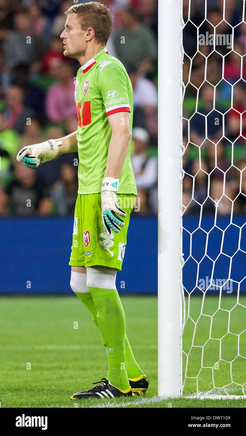 Melbourne, Australia. 1st March 2014. ANDREW REDMAYNE (1) goalkeeper of ...