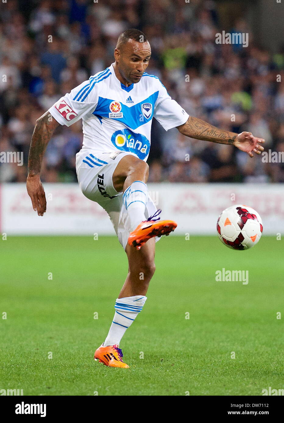 Melbourne, Australia. 1st March 2014. ARCHIE THOMPSON (10) forward of ...