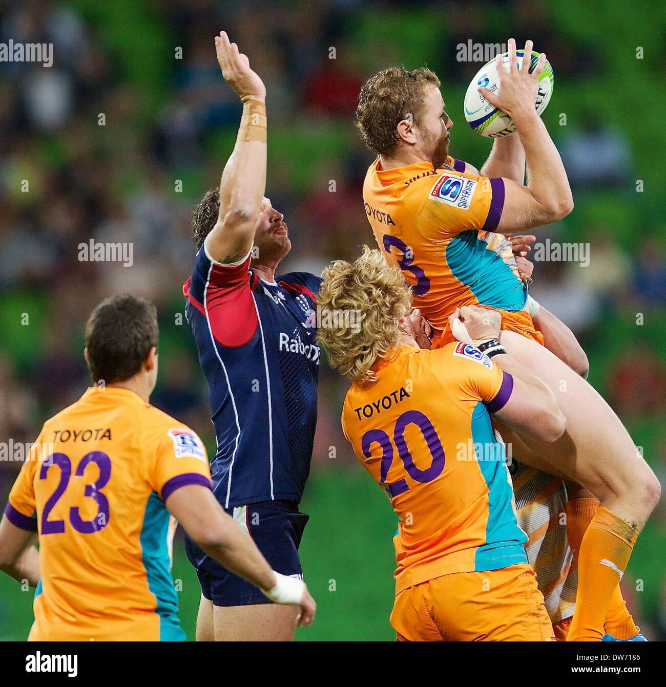 Melbourne, Australia. 28th Feb, 2014. HENNIE DANILLER of the Cheetahs ...