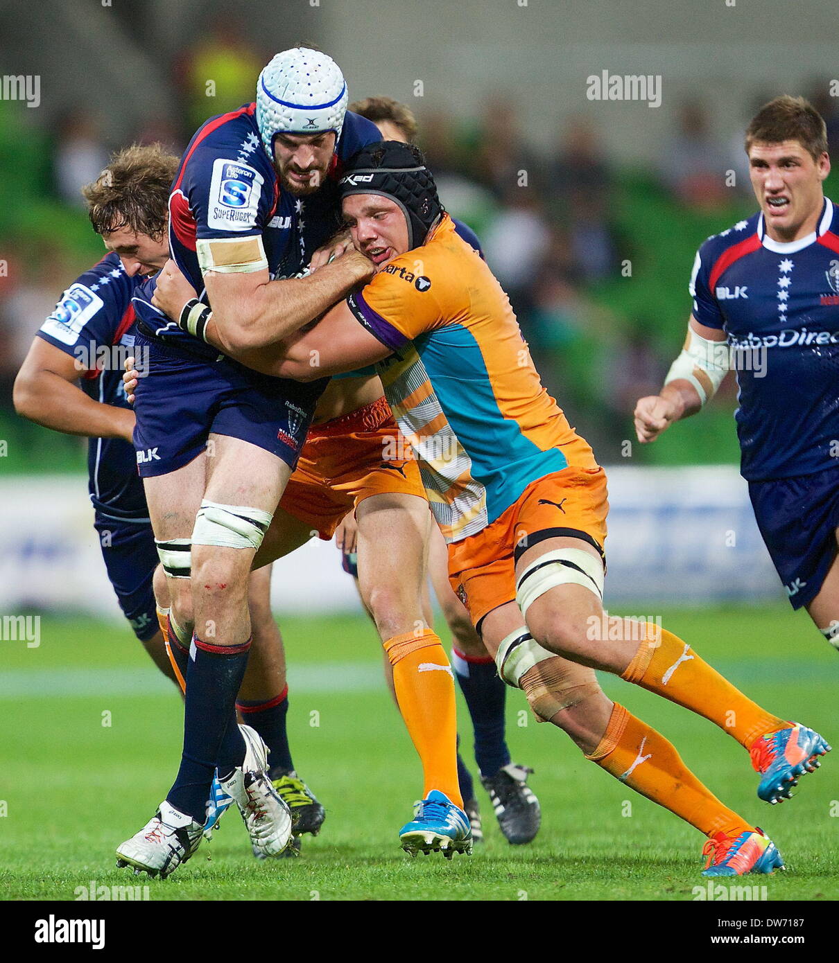 Melbourne, Australia. 28th Feb, 2014. HUGH PYLE of the Melbourne Rebels ...