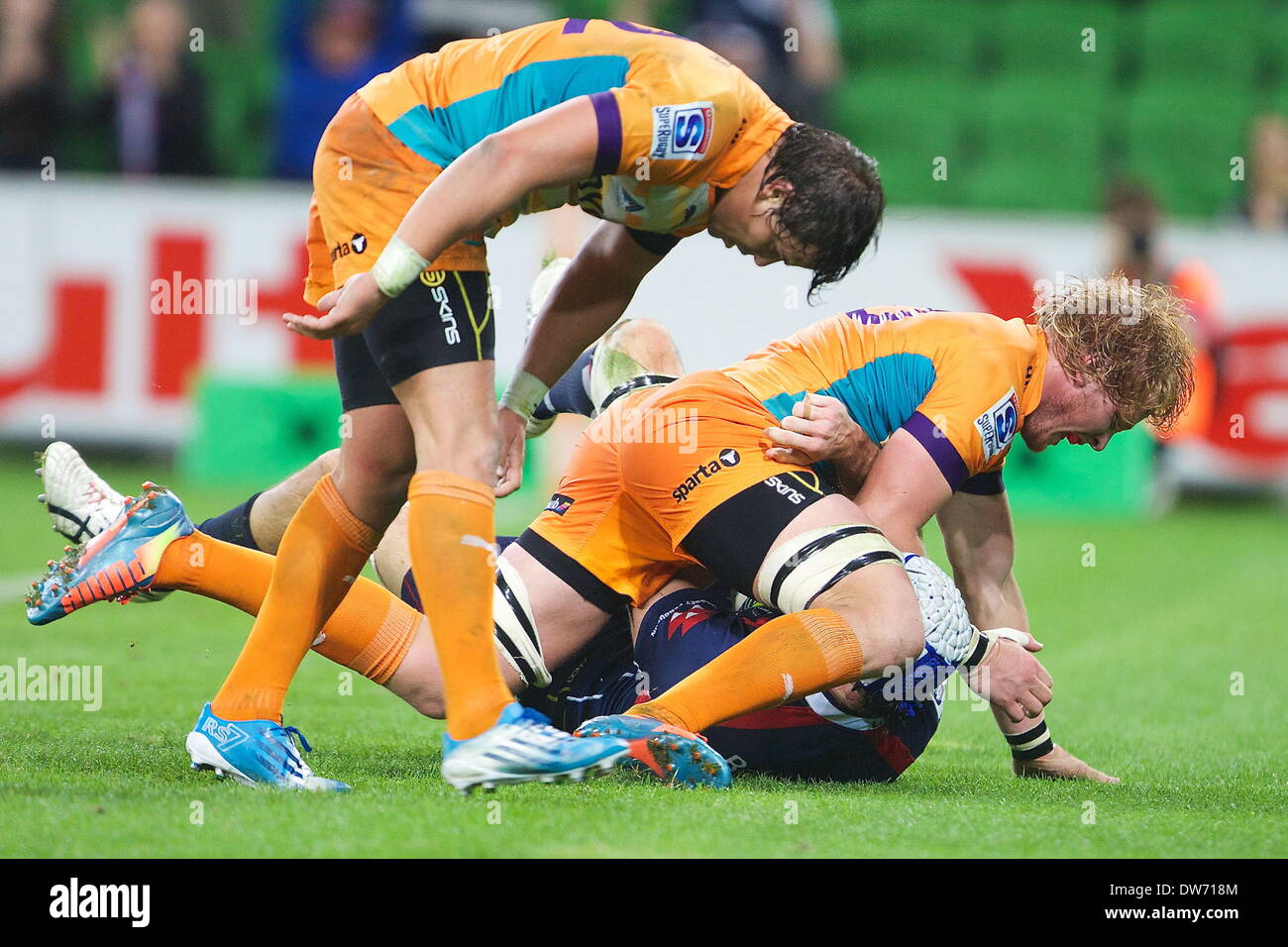 Melbourne, Australia. 28th Feb, 2014. HUGH PYLE of the Melbourne Rebels ...