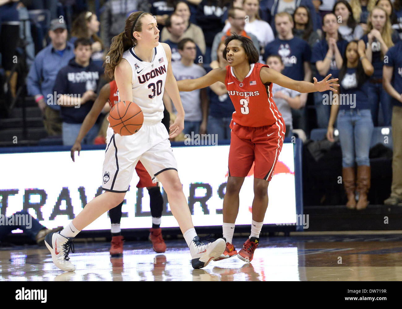 Storrs, CT, USA. 1st March 2014. UConn huskies guard-forward Breanna ...