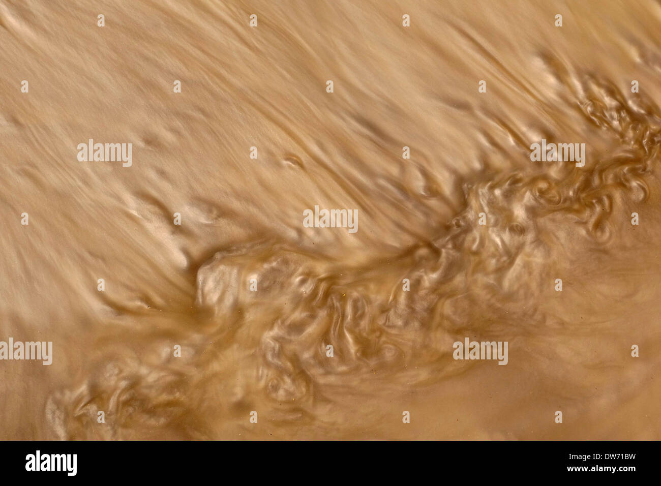Patterns of swirling sediment in a mud puddle on the Annapurna road ...