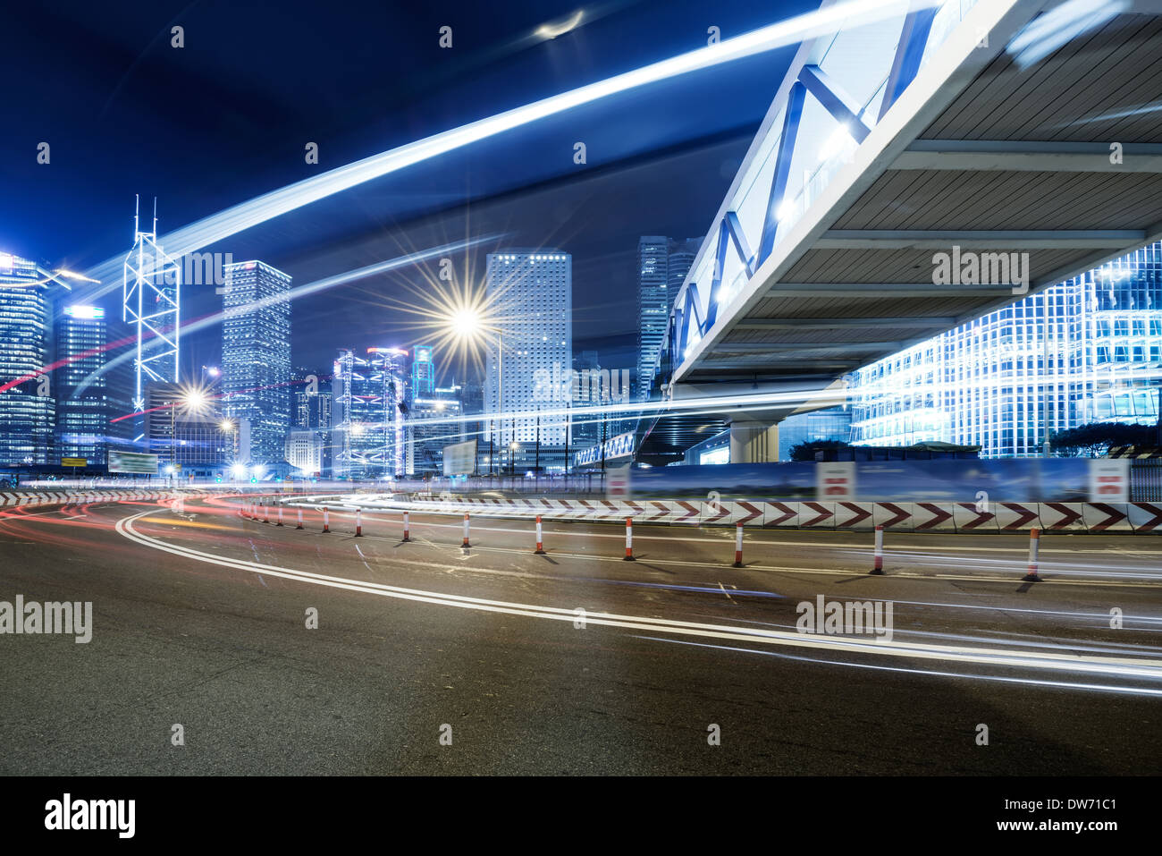 Fast moving cars at night Stock Photo - Alamy