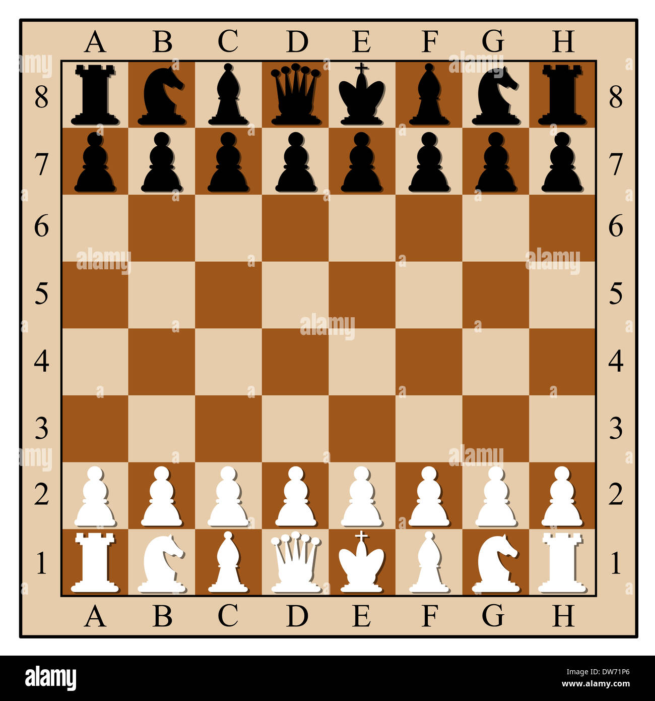 Chess board with chess pieces. Vector illustration Stock Photo - Alamy