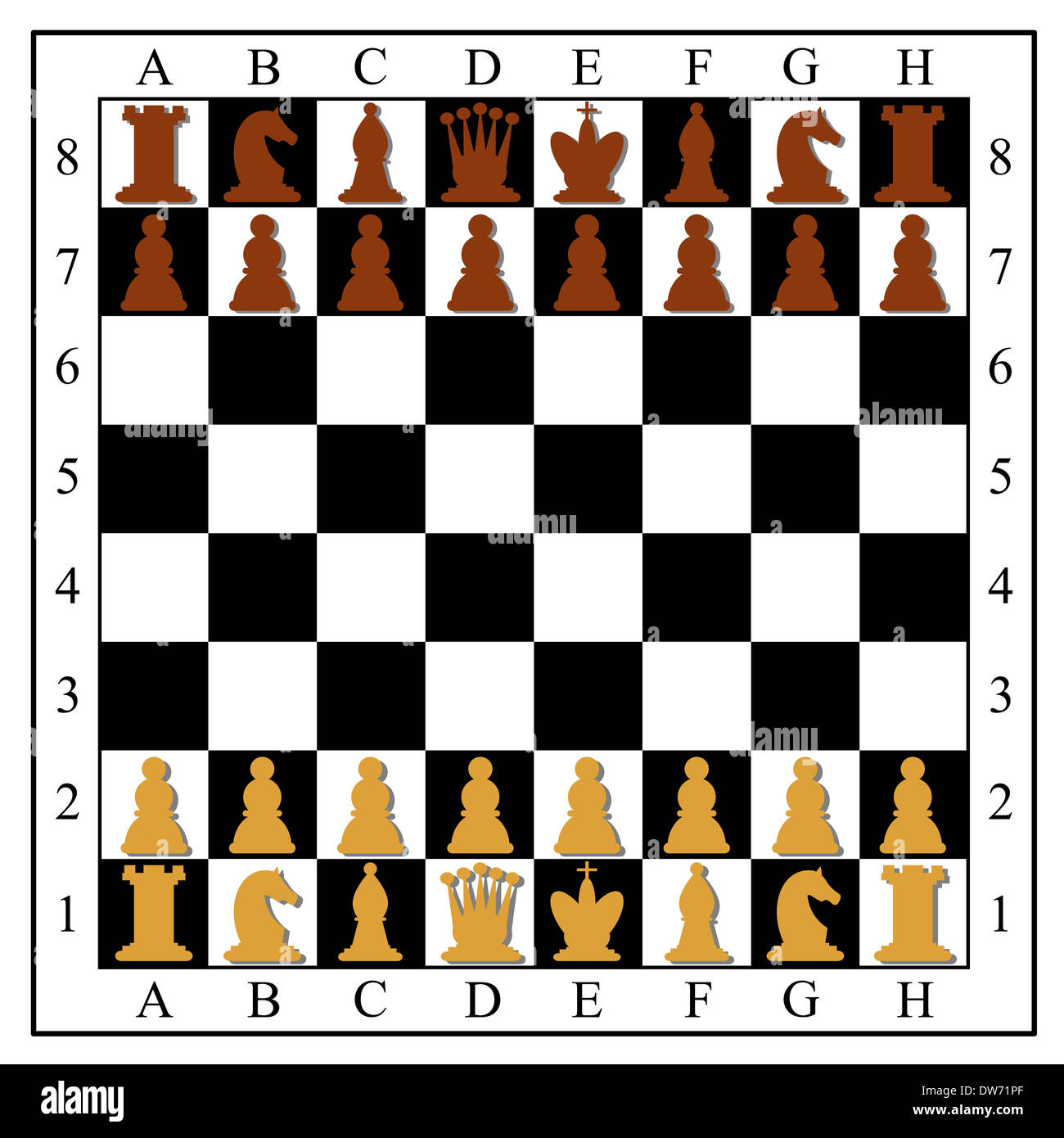 Chess board with chess pieces. Vector illustration Stock Photo - Alamy