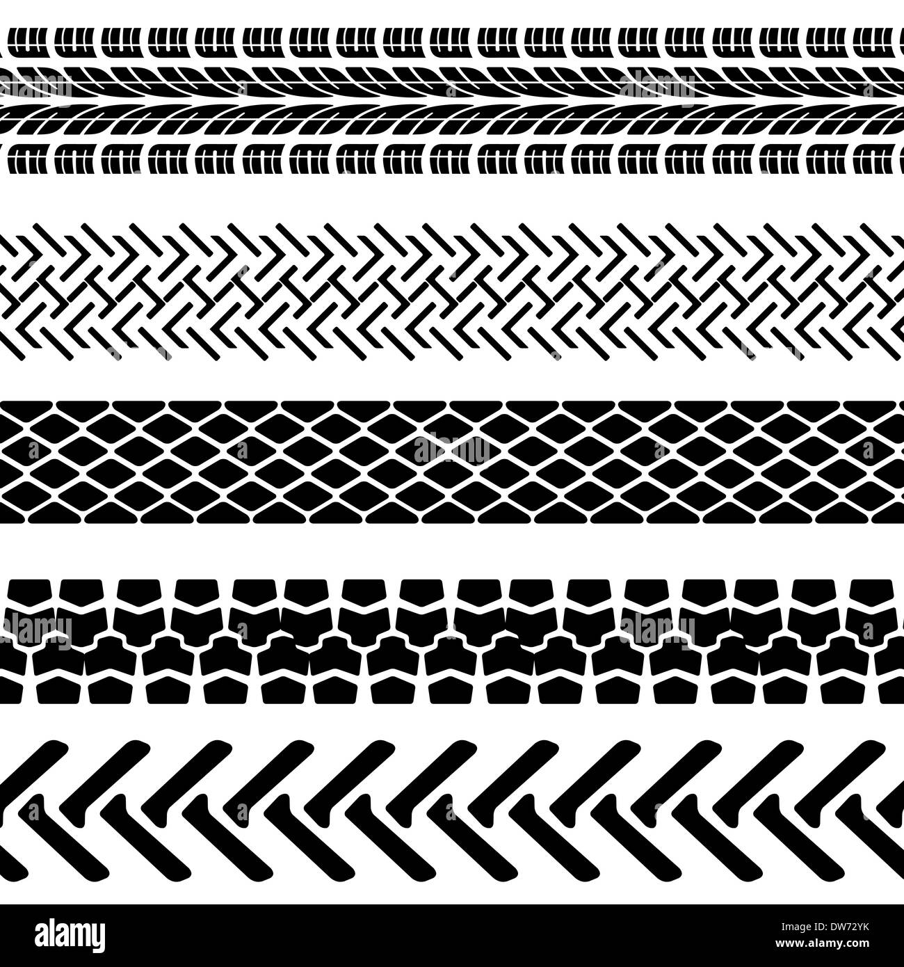 Set of detailed tire prints, vector illustration Stock Photo - Alamy