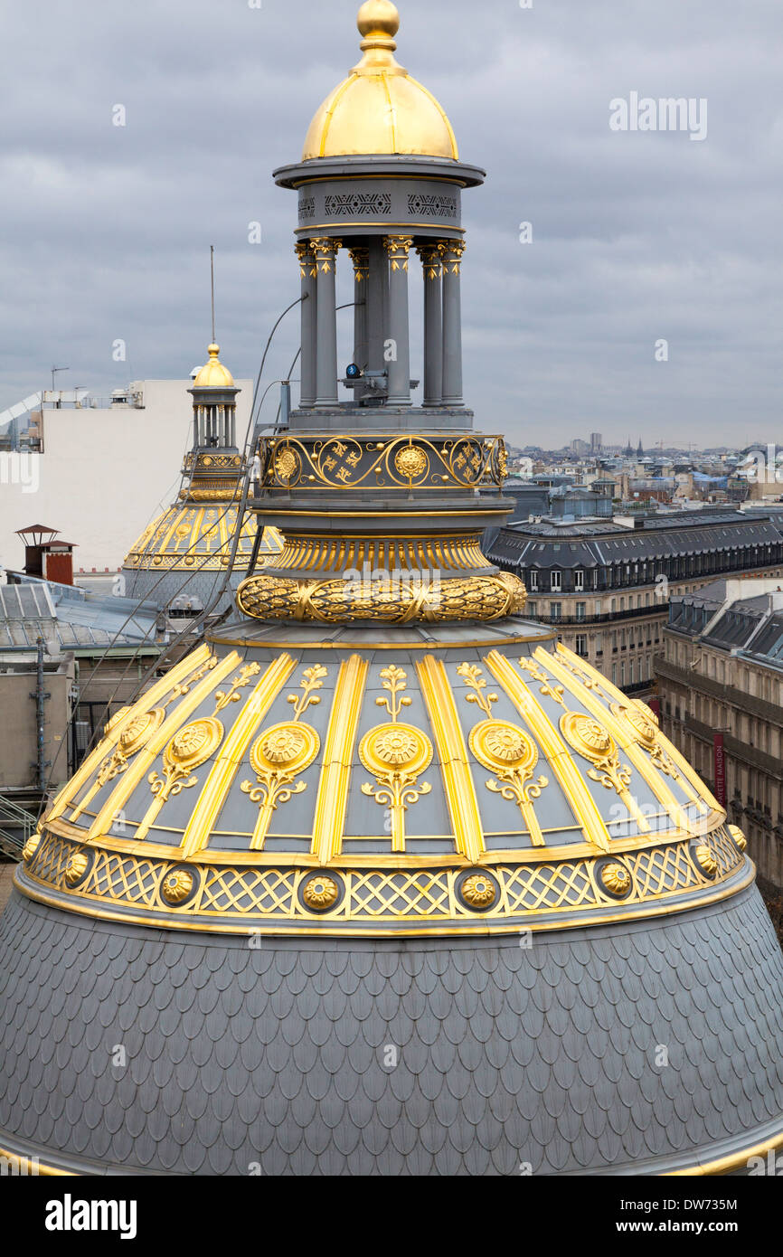 The gilded turrets on the rooftops of Au Printemps department store ...