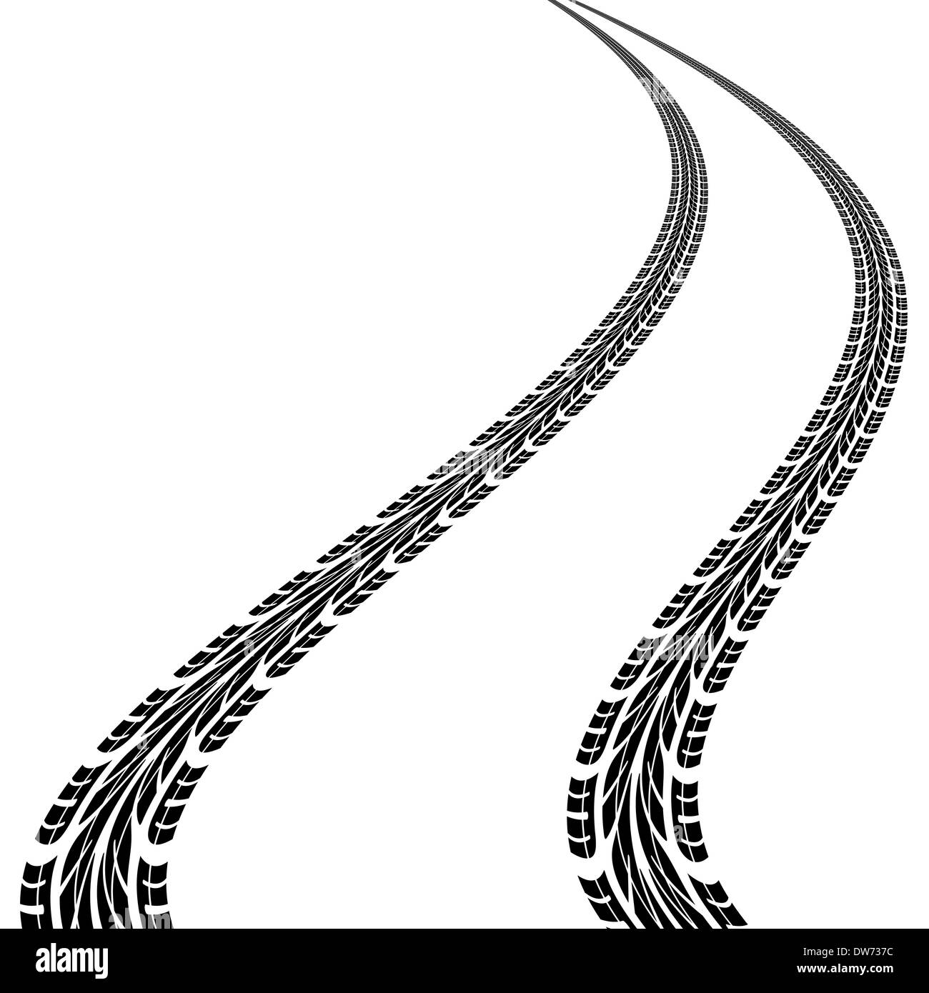 tire prints, vector illustration Stock Photo - Alamy