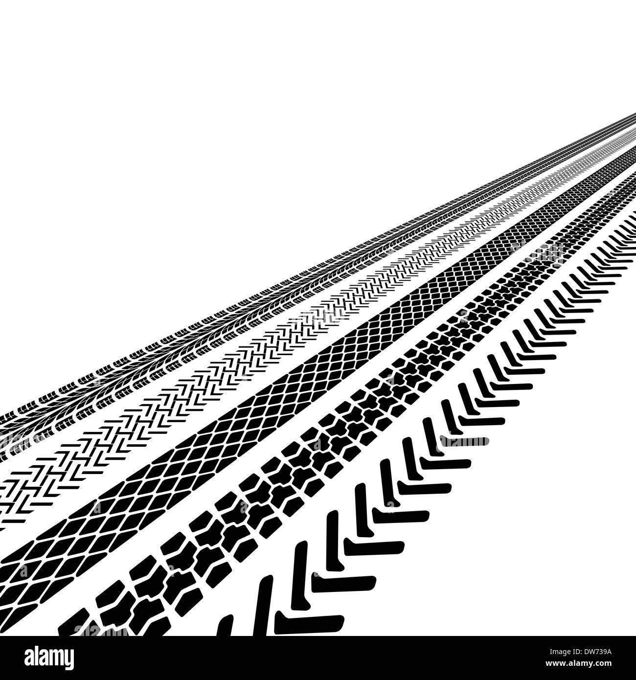 tire prints, vector illustration Stock Photo - Alamy