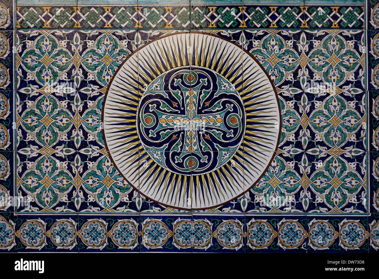 Traditional Armenian tiles at the Cathedral of Saint James a 12th ...