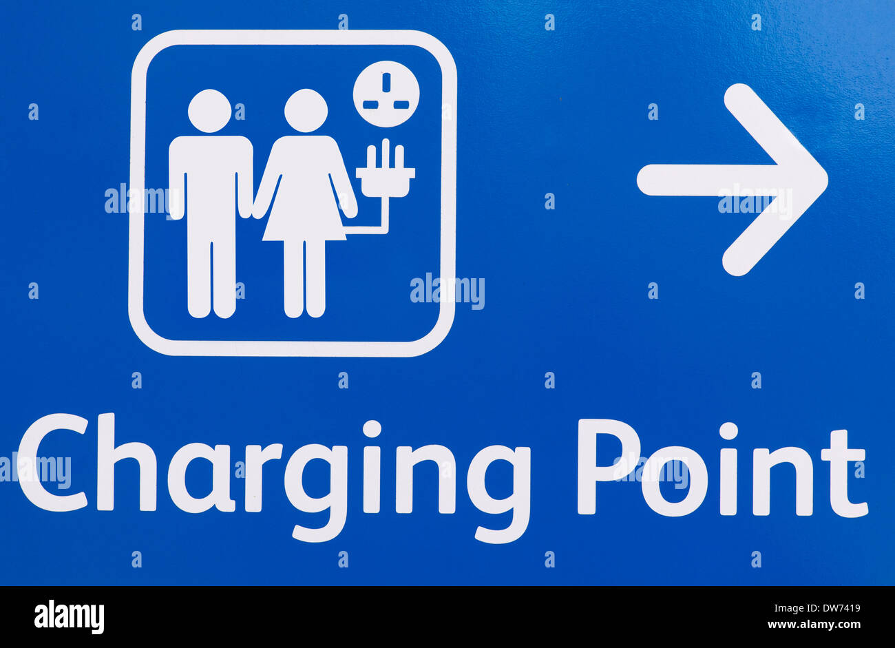 Charging point sign with human beings representing our wired ...