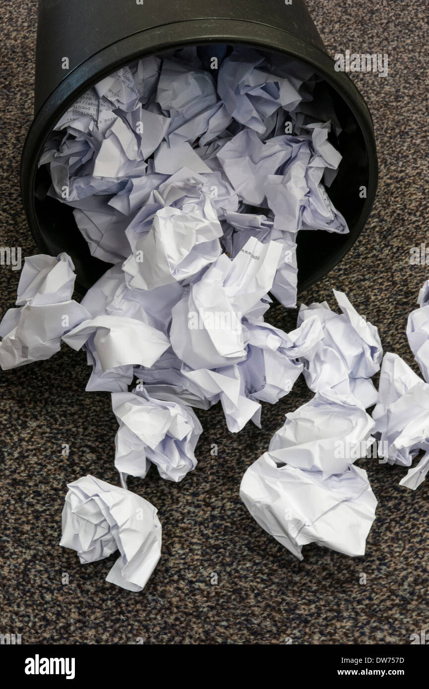 Trash Can Full Of Paper