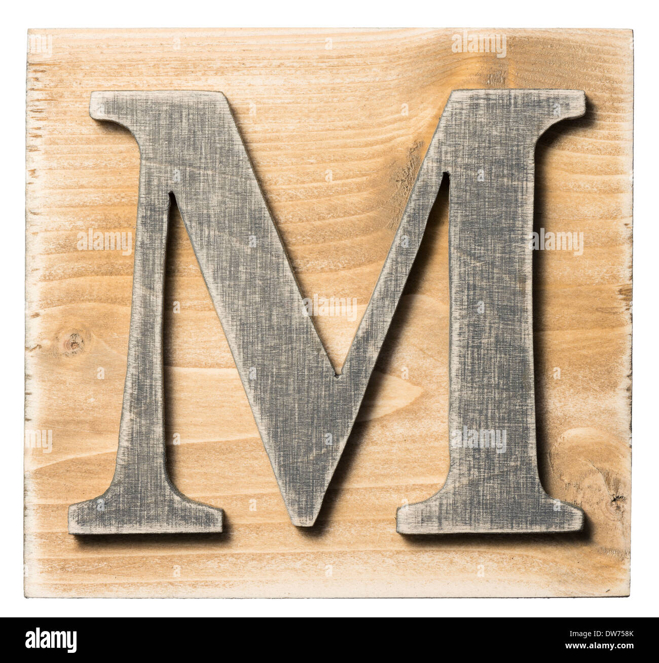 Wooden alphabet letter block isolated on white Stock Photo - Alamy