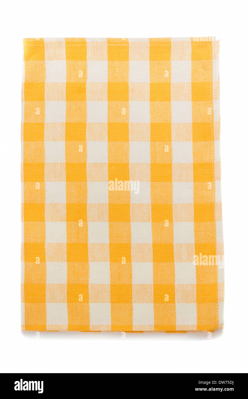 yellow napkin isolated on white background Stock Photo - Alamy