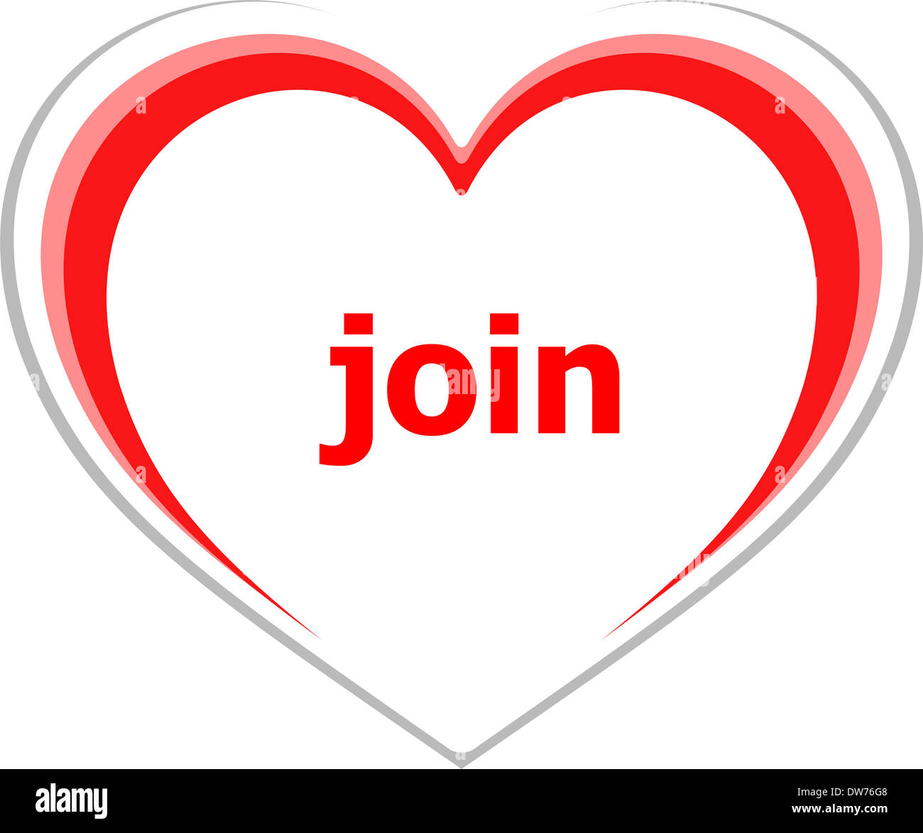 business concept, join word on love heart Stock Photo - Alamy