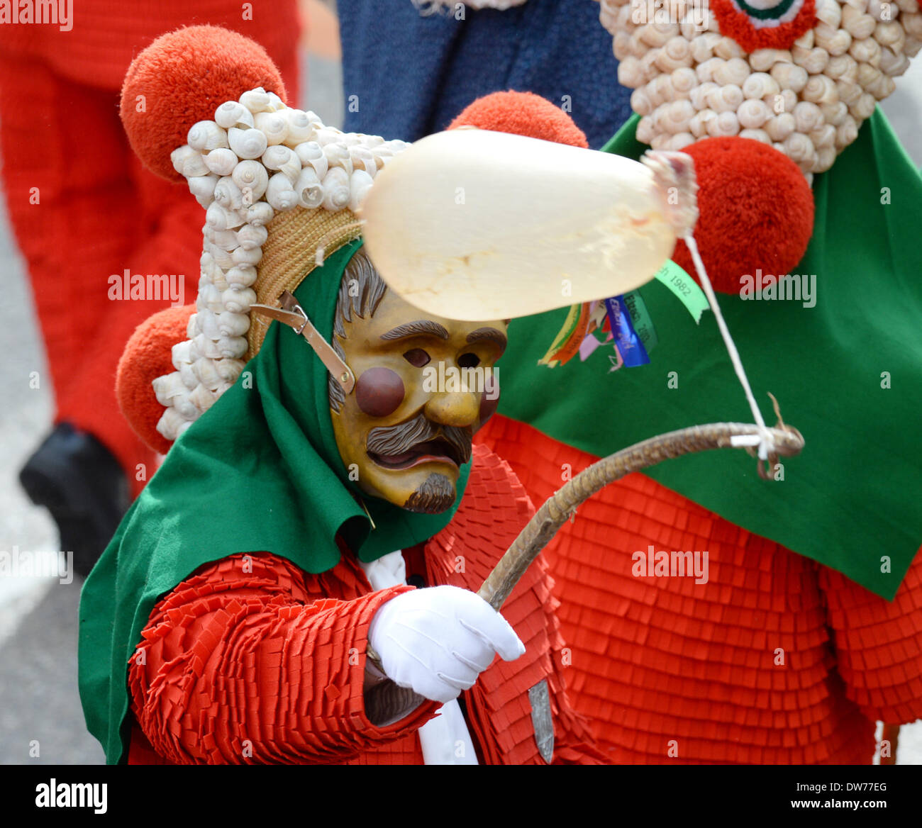 Elzach, Germany, 2nd March 2014. Carnival revellers of the Elzach ...
