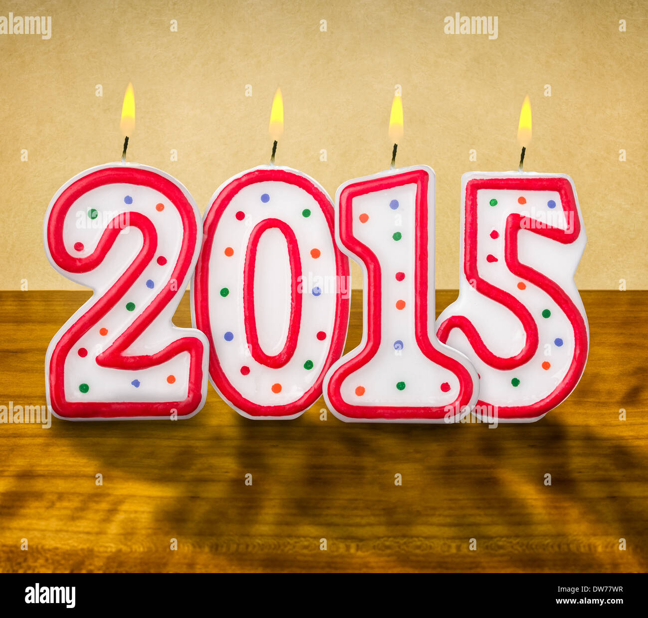 Burning birthday candles number 2015 Stock Photo - Alamy
