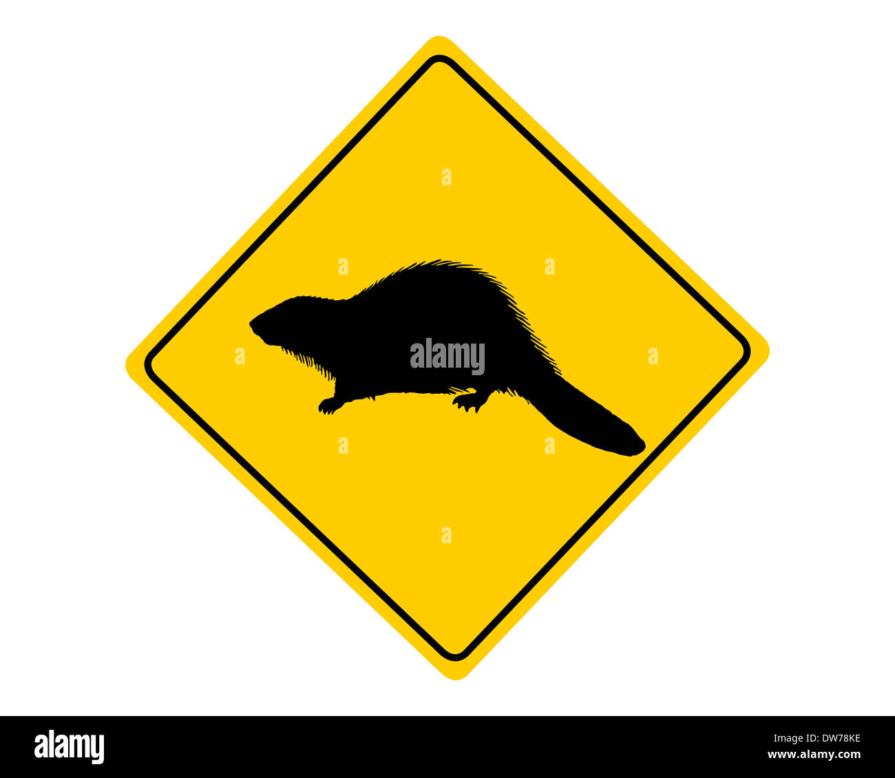 Beaver warning sign Stock Photo - Alamy