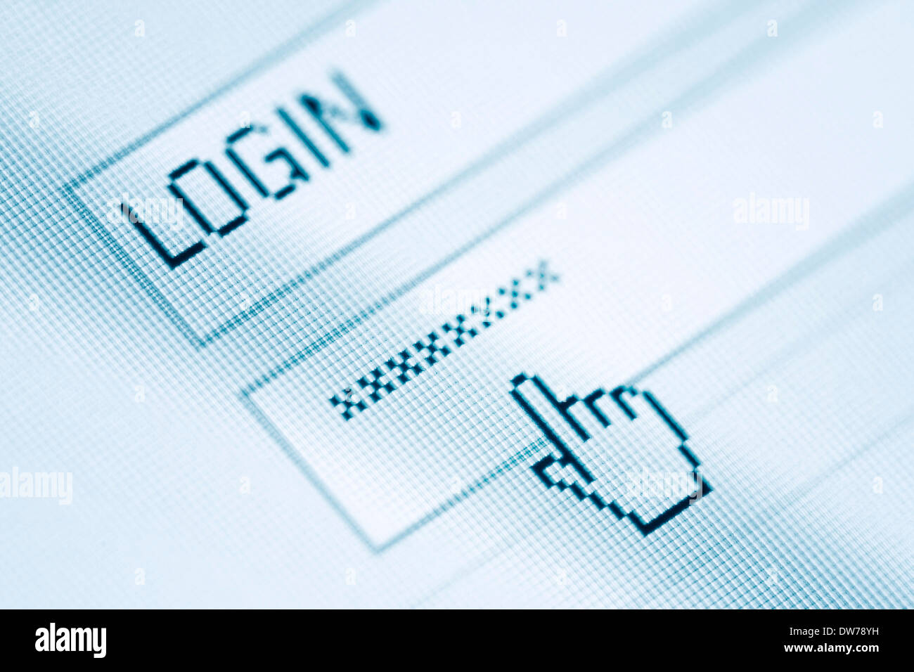 Login and password in internet browser on computer screen Stock Photo ...