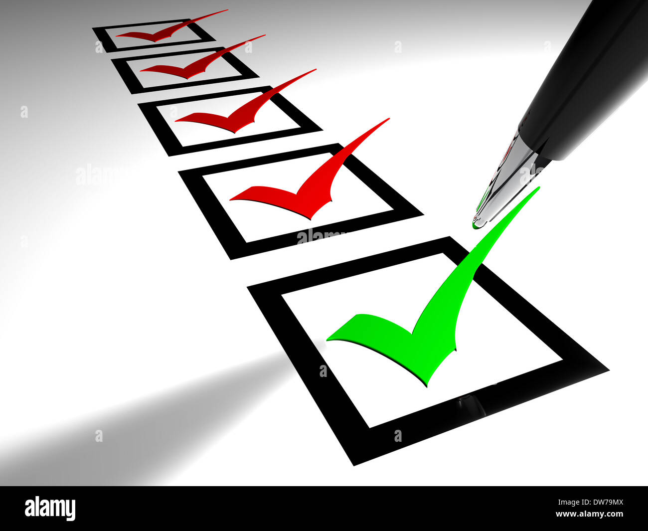 Checkbox with ticks Stock Photo - Alamy