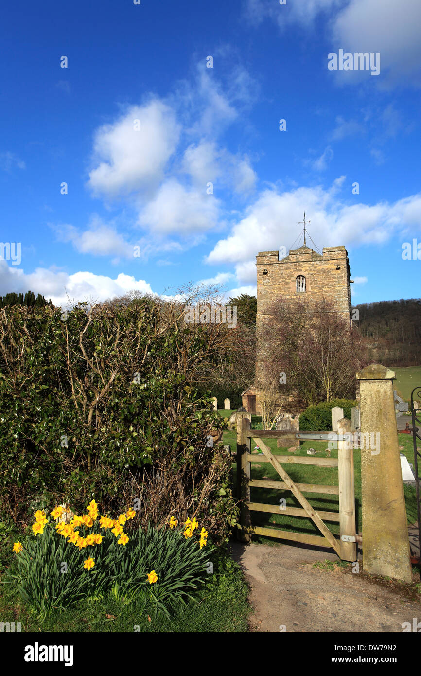 Spring, St Johns parish church, Stokesay village, Shropshire County ...