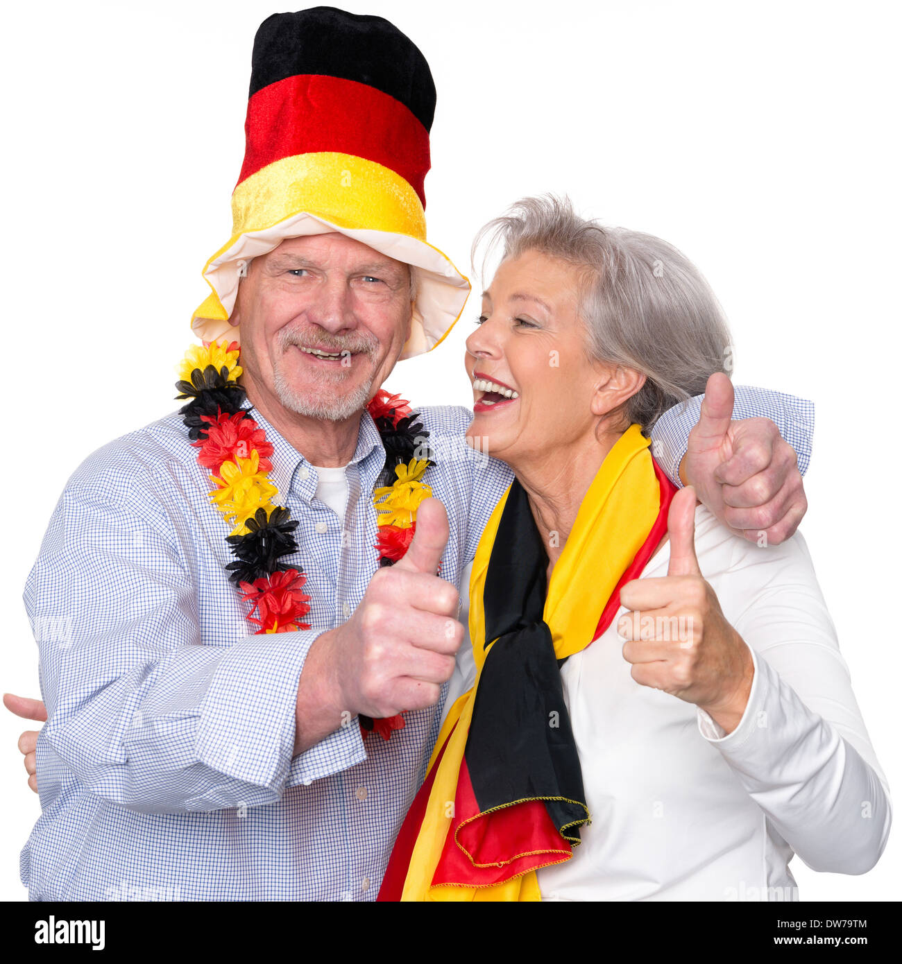 Senior sport fans (germany) in front of white backround Stock Photo - Alamy