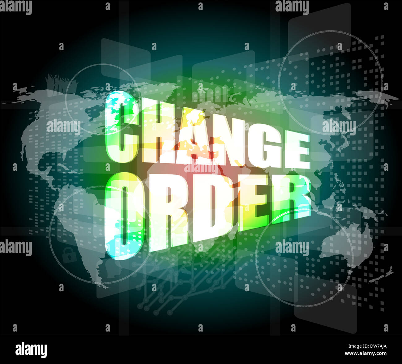 Pixeled words change order on digital touch screen Stock Photo - Alamy