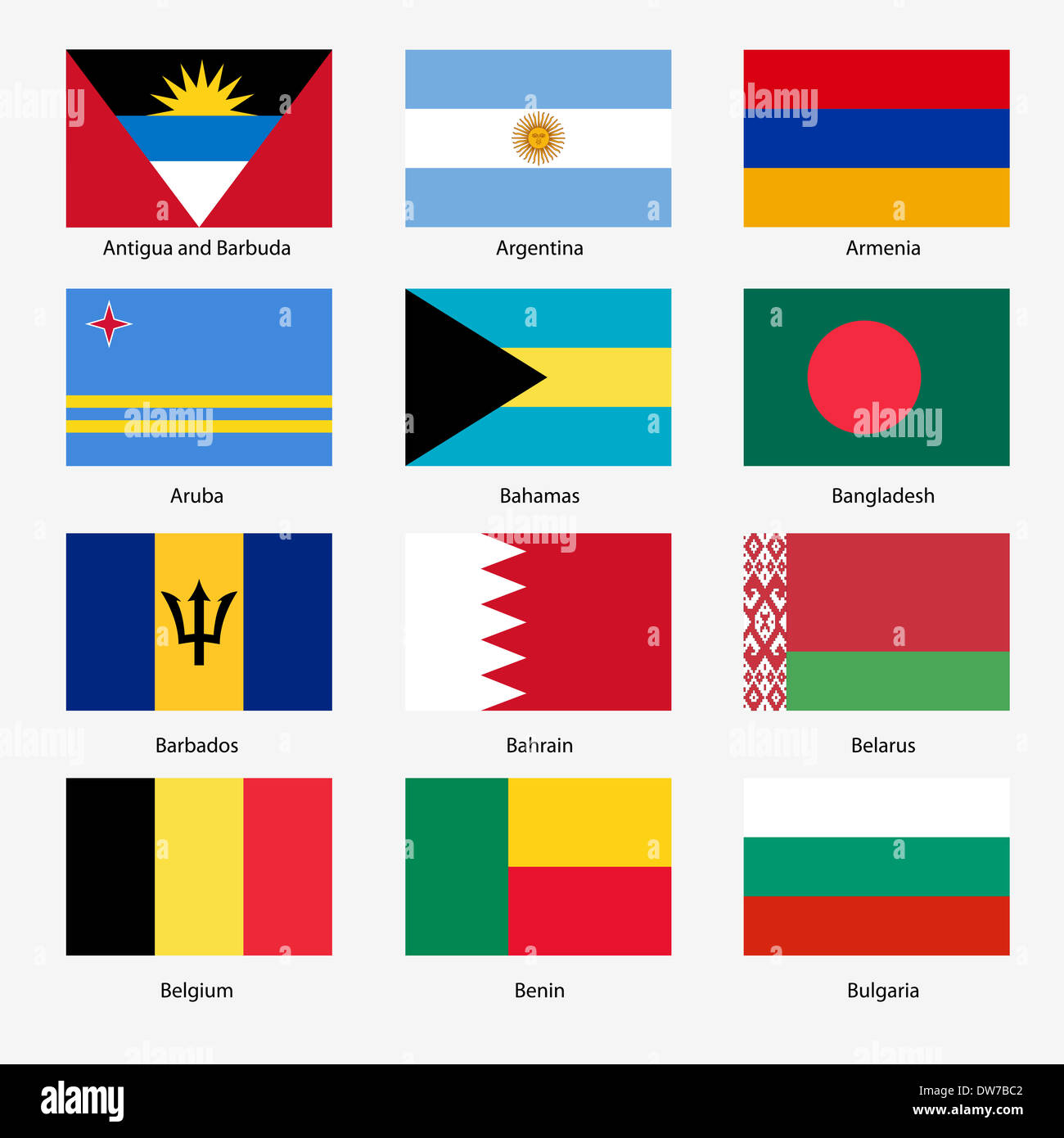 Set Flags of world sovereign states. Vector illustration. Set number 2 ...