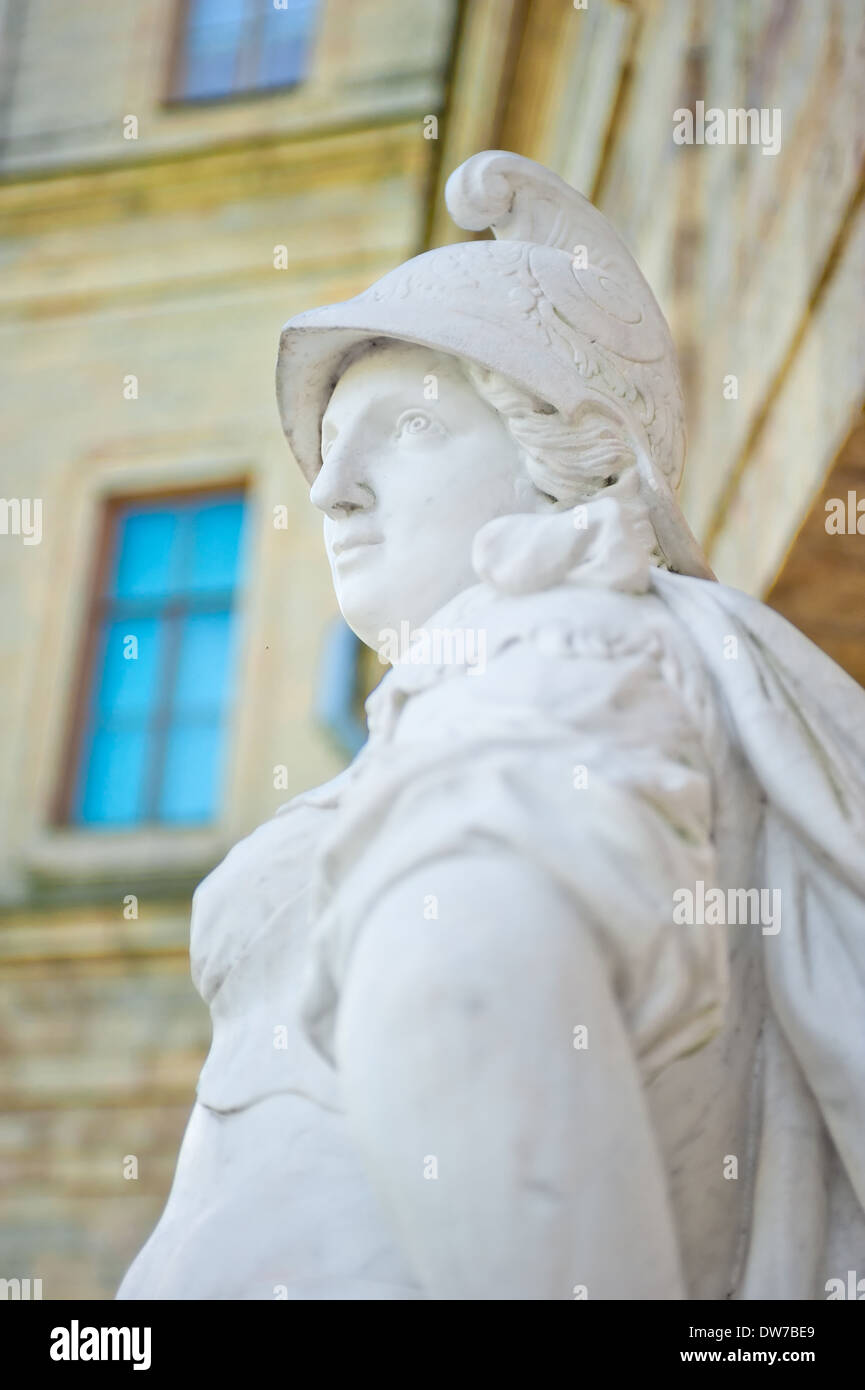Warriors statue of white stone Stock Photo - Alamy