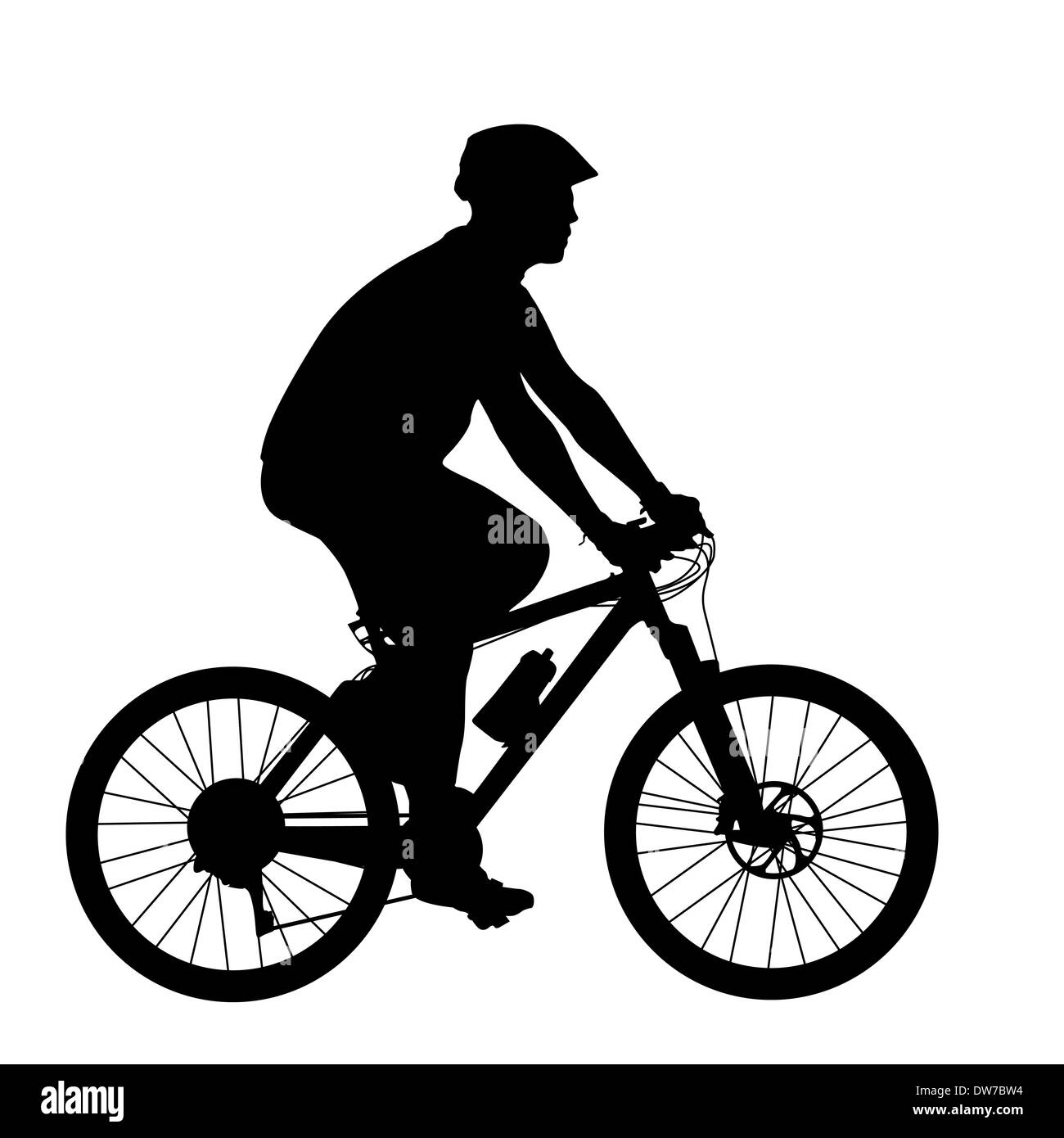 Silhouette of a cyclist male. vector illustration Stock Photo - Alamy