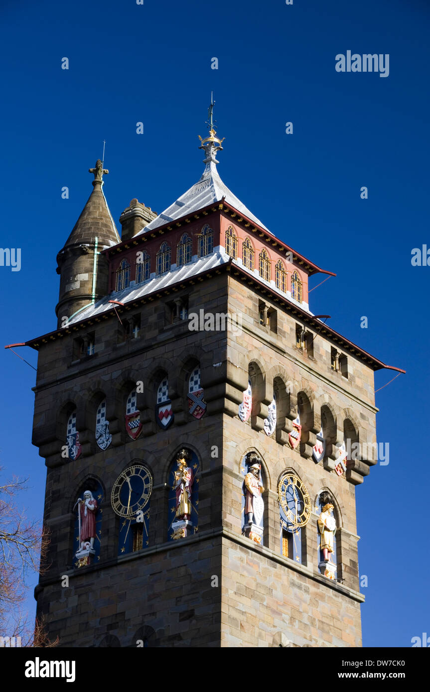 Victorian Clock Tower Designed by William Burges, Cardiff Castle, Wales ...