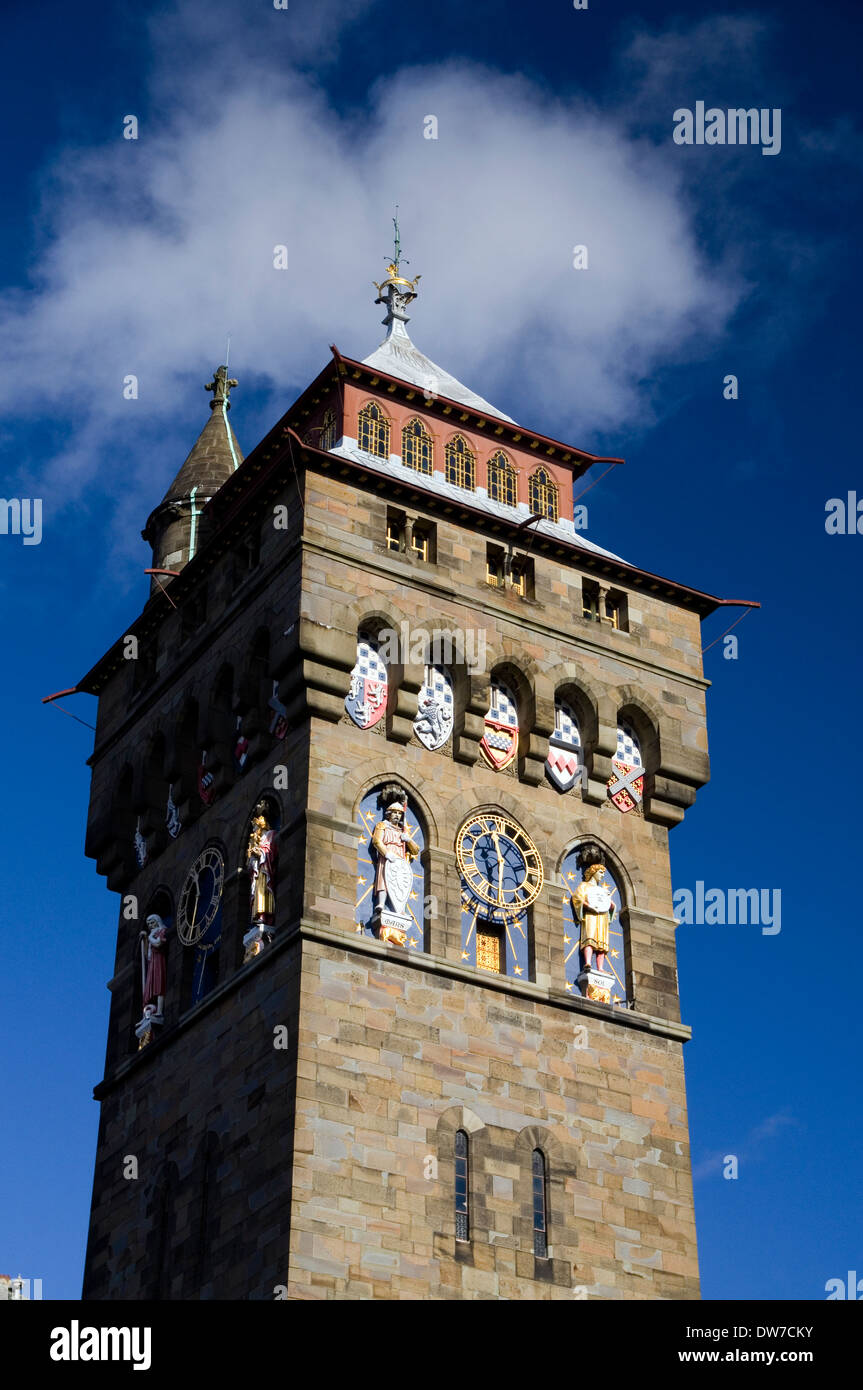 Victorian Clock Tower Designed by William Burges, Cardiff Castle, Wales Stock Photo - Alamy