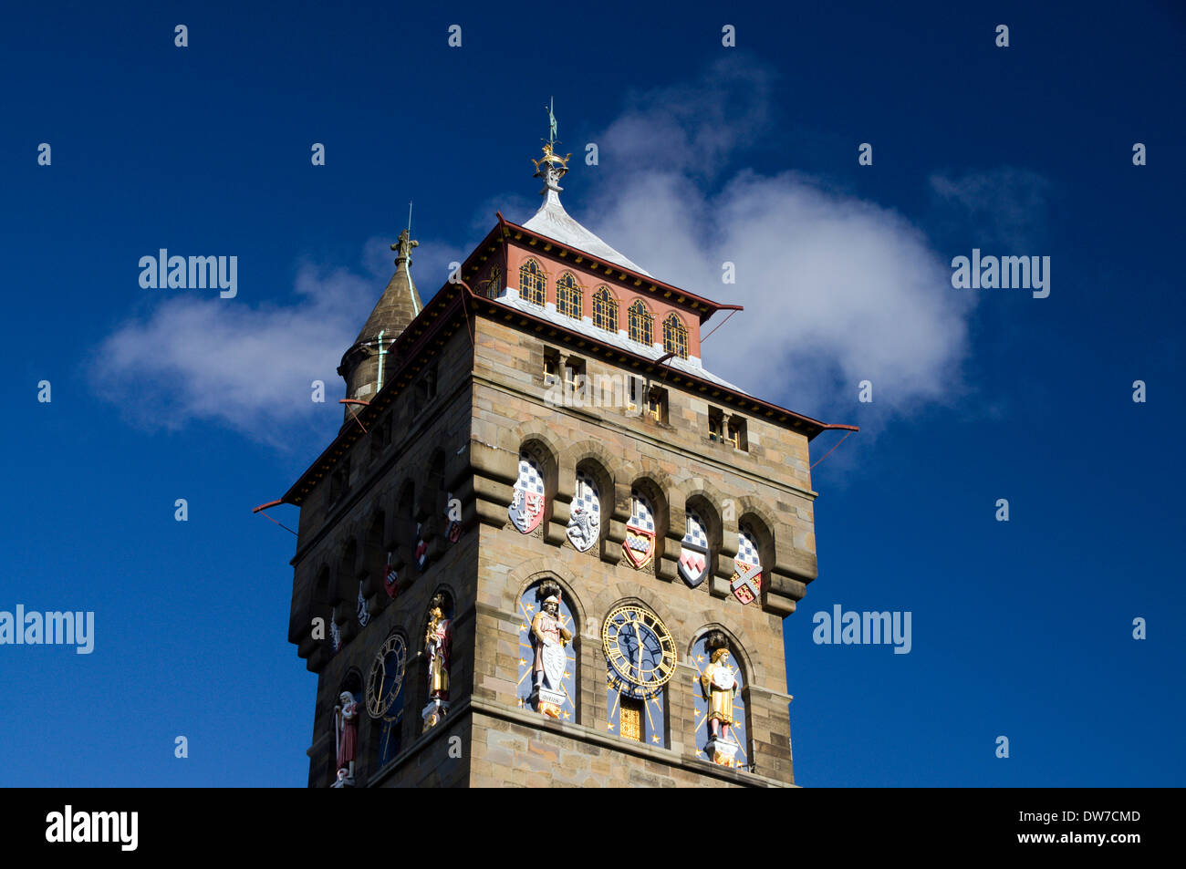 Victorian Clock Tower Designed by William Burges, Cardiff Castle, Wales Stock Photo - Alamy