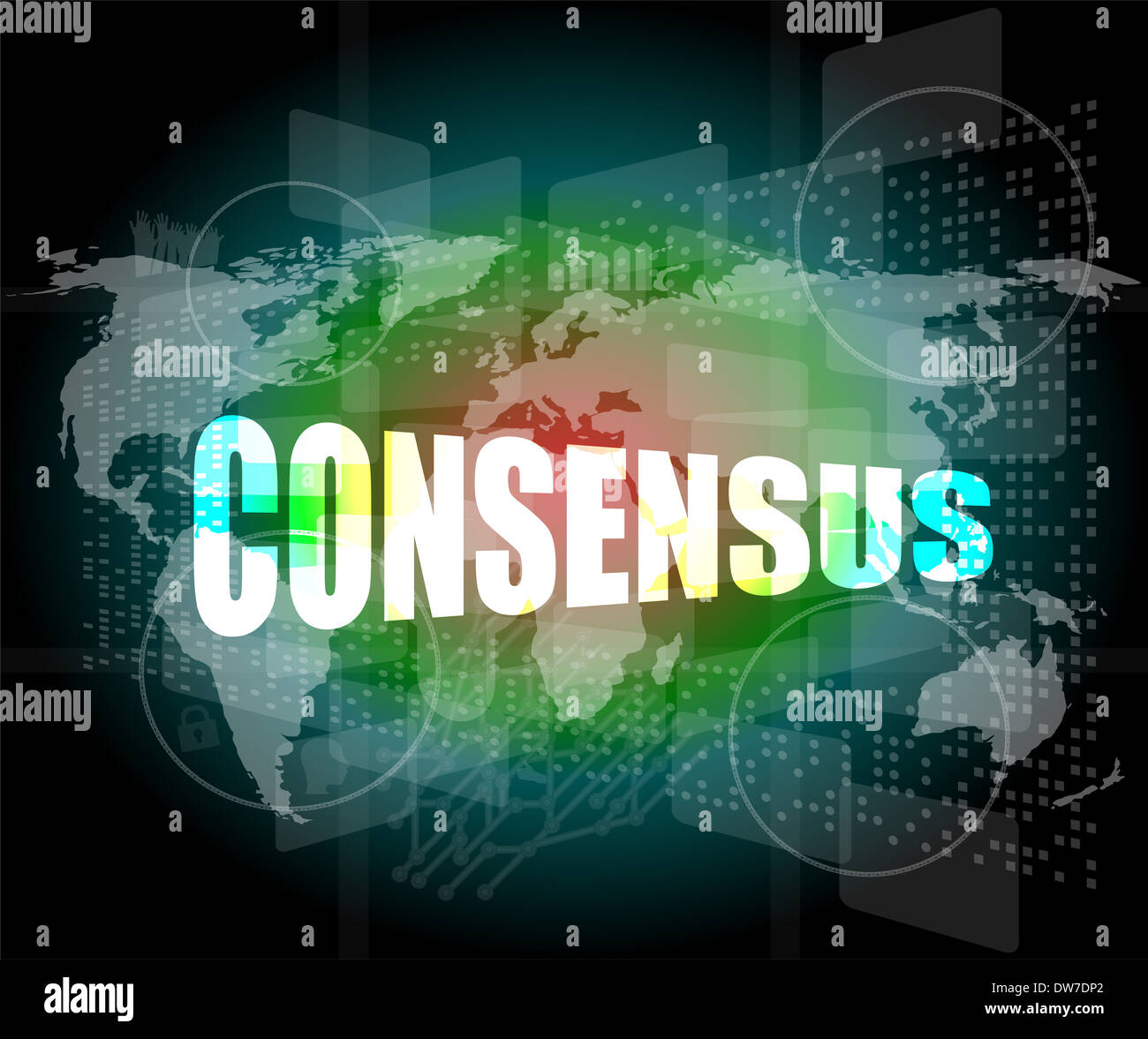 business concept: word consensus on digital touch screen Stock Photo ...